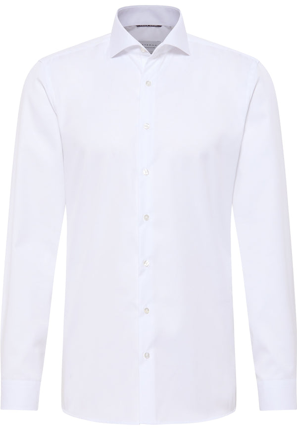 'Cover Shirt' In White - Slim Fit - Opaque Half Ply Cotton Twill Shirt