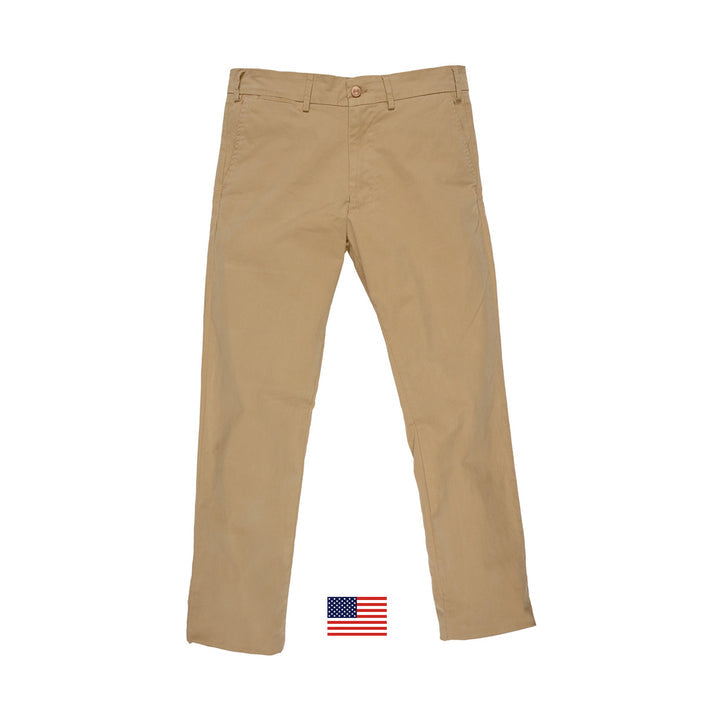 The American 7.8oz Washed Cotton Stretch Twill Khakis in Dark Khaki by