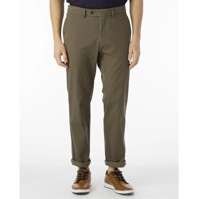 Perma Color Pima Twill Khaki Pants in Fatigue (Flat Front Models) by B