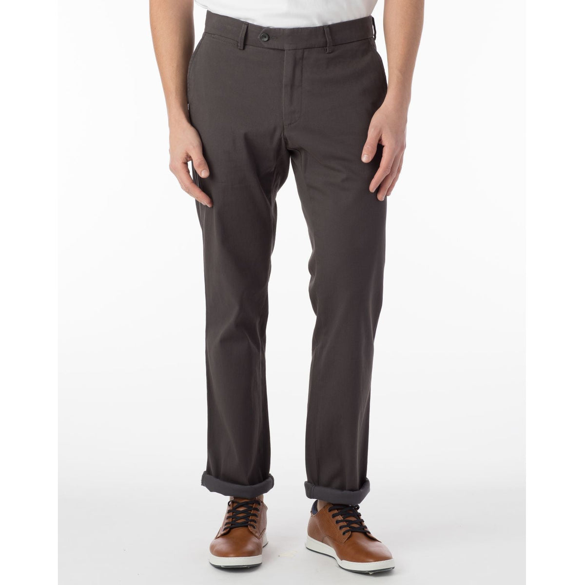 Perma Color Pima Twill Khaki Pants in Pavement, Size 32 (Mansfield Rel