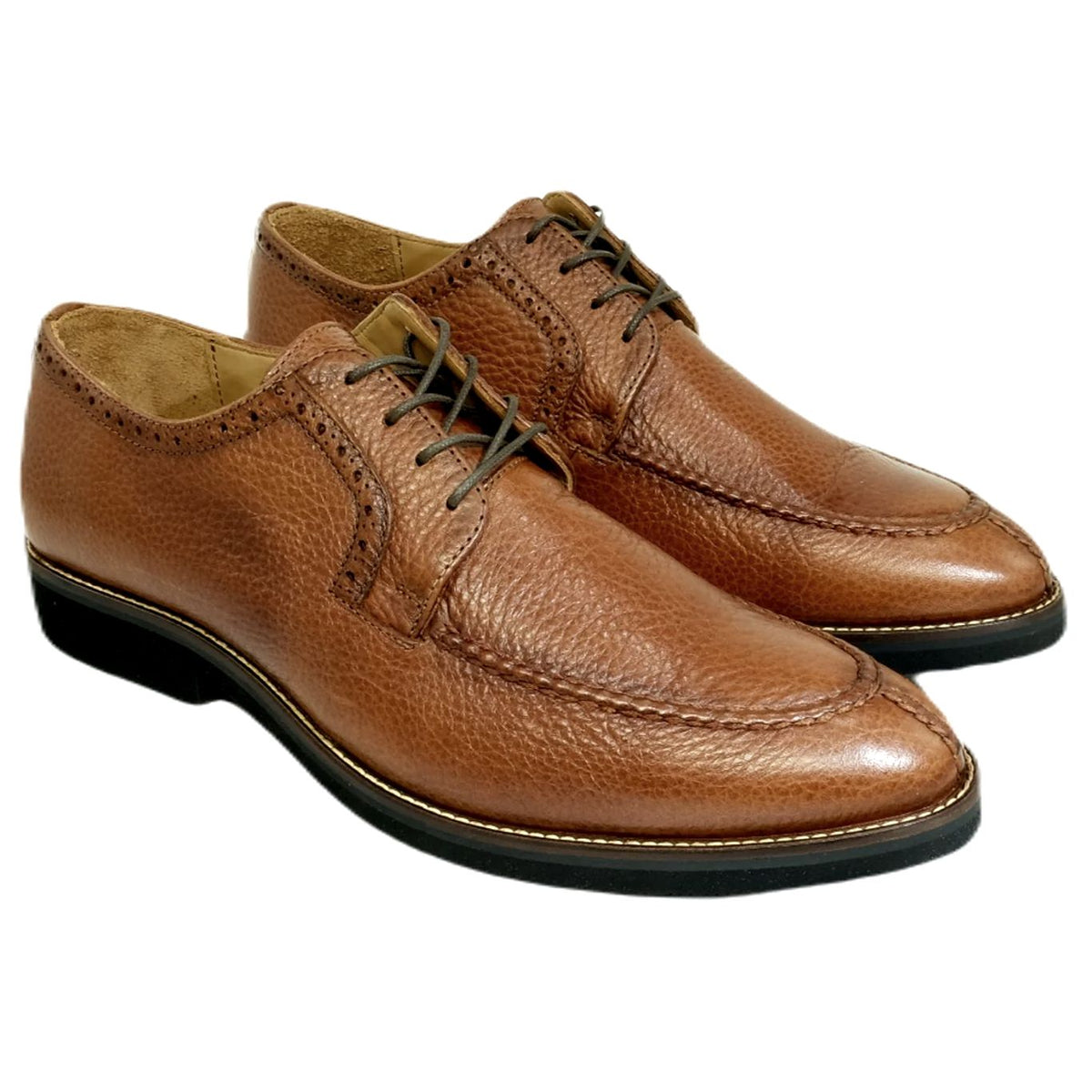 Wembley II Tumbled Leather Split-Toe Blucher in Antique Honey by Alan
