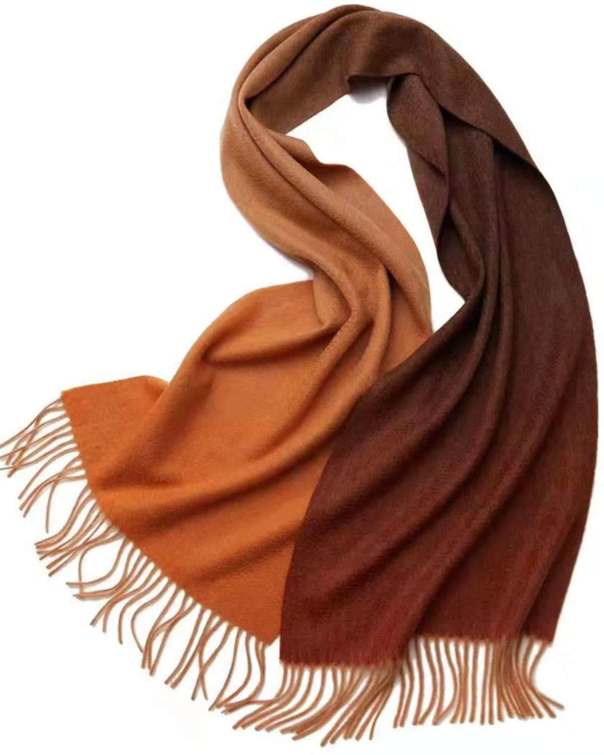 100% Cashmere Tricolor Graduated Ombre Woven Scarf (Choice of Colors)