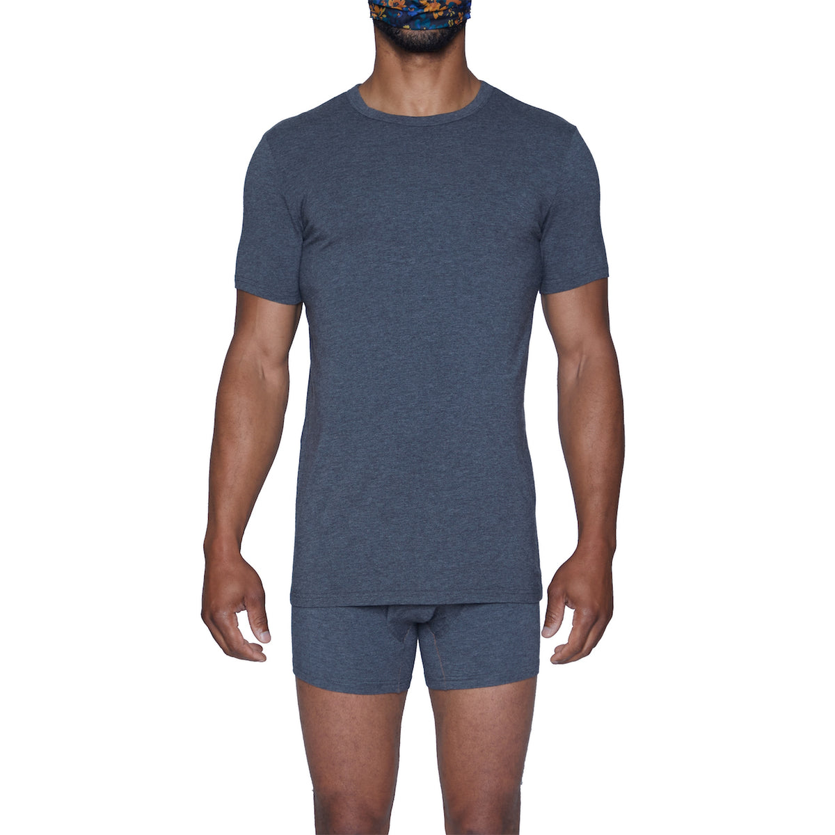 Crew Neck Undershirt in Charcoal Heather (Size X-Large) by Wood Underw